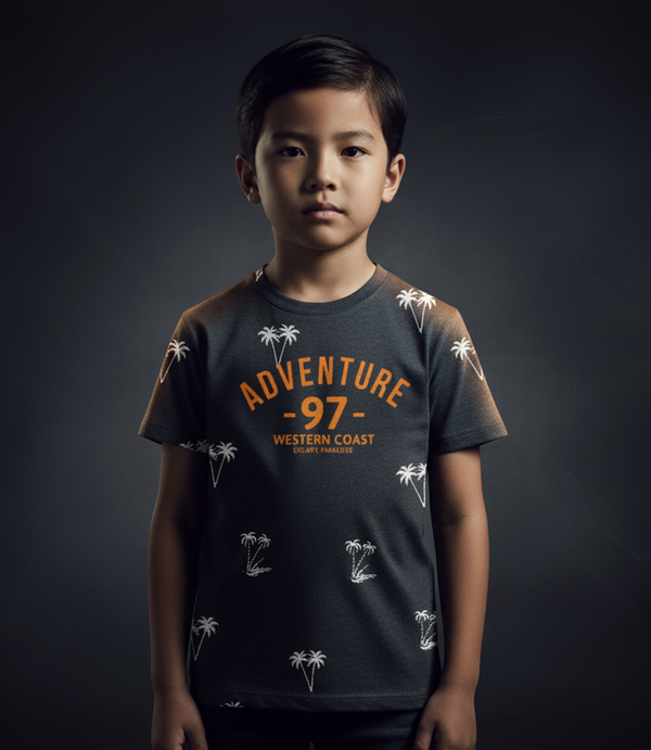 EDGE Boys' All Over Printed T-Shirt, Crew Neck (33156)